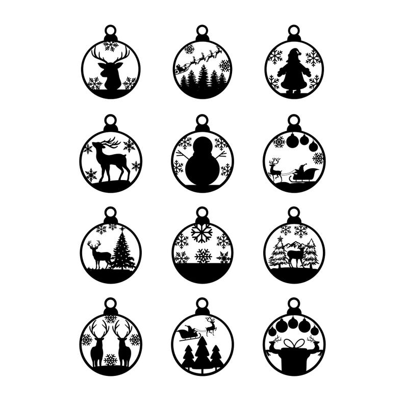 Christmas Balls Svg Bundle, Winter Ornament Svg Bundle, Christmas Scene ...