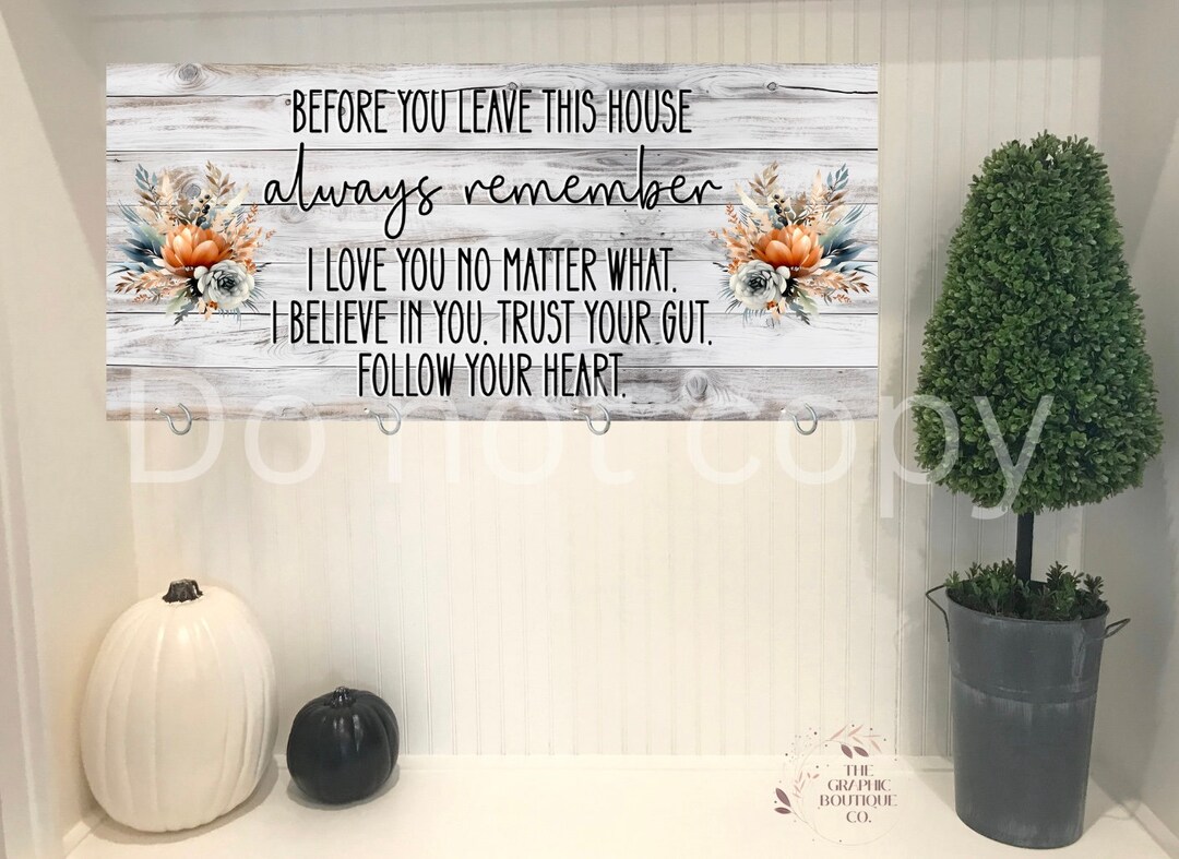 Always Remember Key Holder, Boho, Inspirational Quote, Entry Way Sign ...