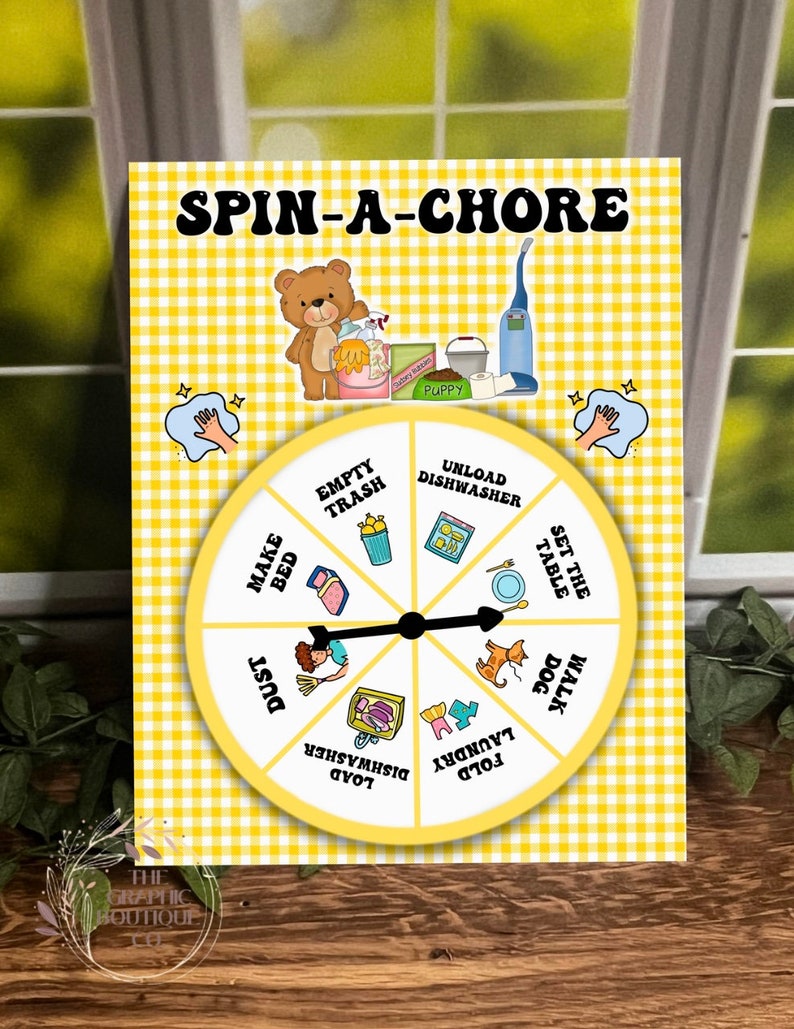 Spin-a-chore, Rectangle Game Board, PNG, Sublimation, Kids, Instant ...