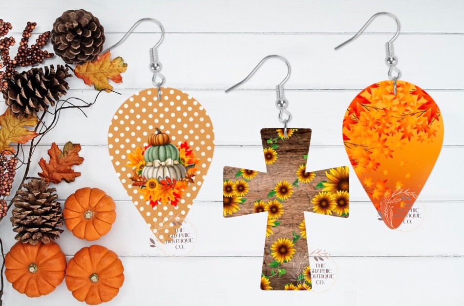 Upside Down Tear Drop Cross Fall Leaves Pumpkins - Etsy