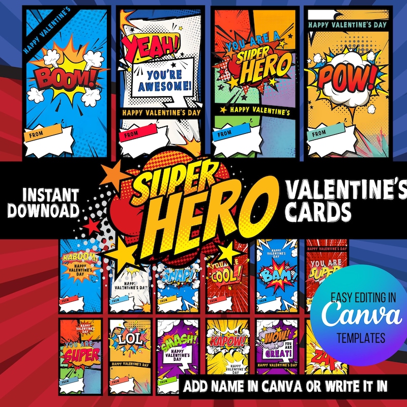 Comic Book Valentine Card - Etsy