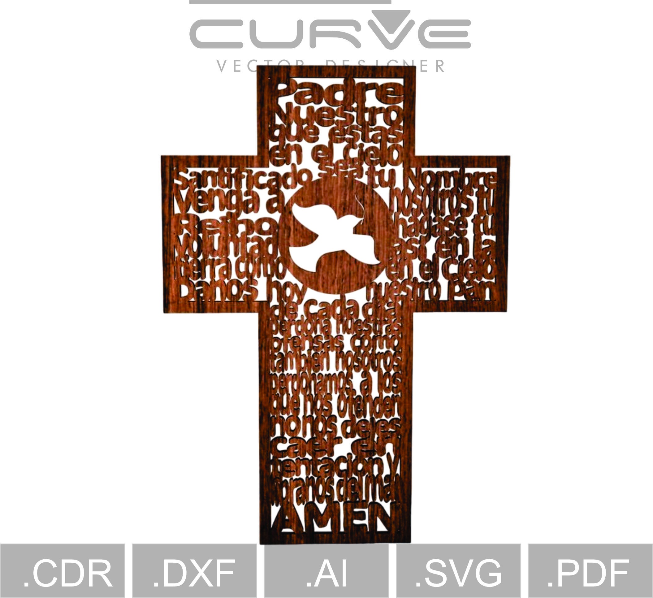 Our Father Cross, Laser Cut File, CNC Cutting Vectors, 3 Cross Models ...