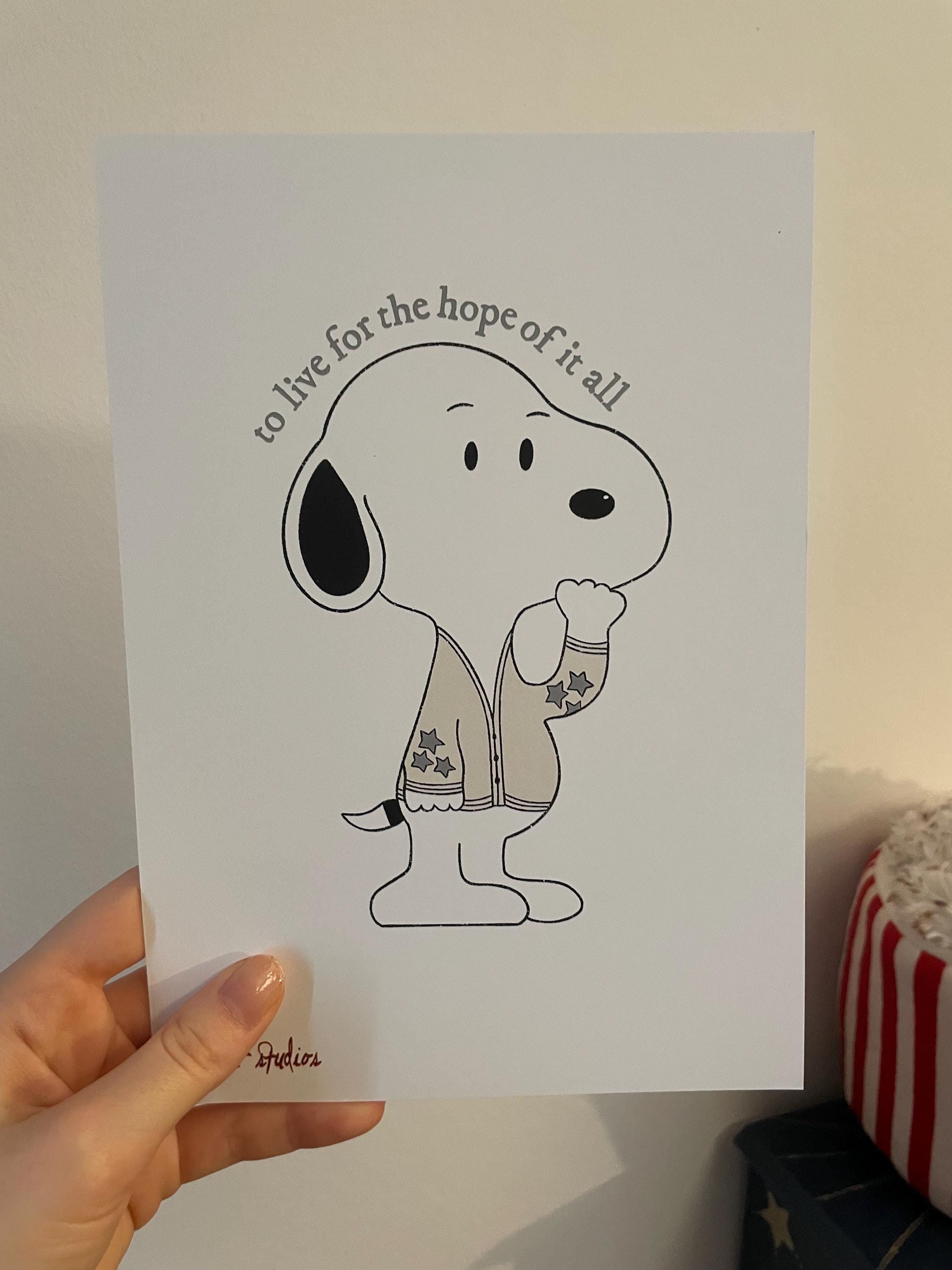 Taylor Swift Snoopy August Folklore to Live for the Hope of It All A5 ...