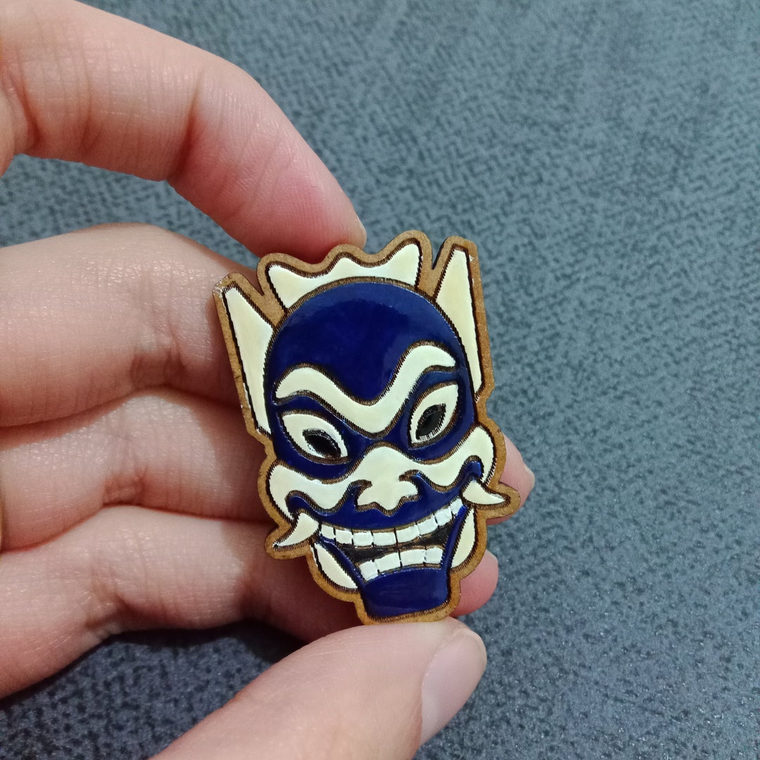 Anime Avatar Blue Spirit Handmade Wood Pin for Gift Accessories - Etsy