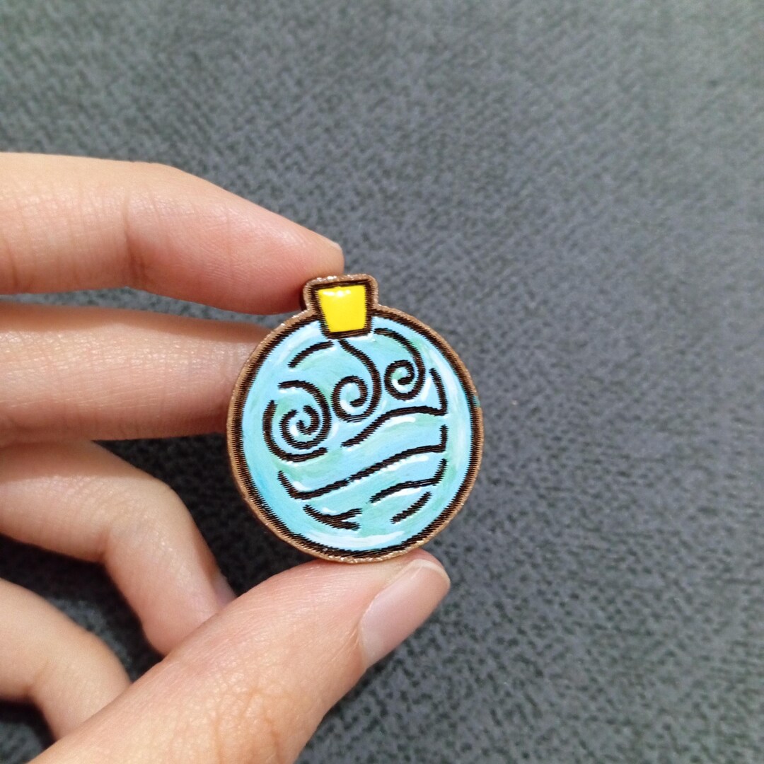 Anime Avatar Katara Necklace Logo Handmade Wood Pin - Etsy