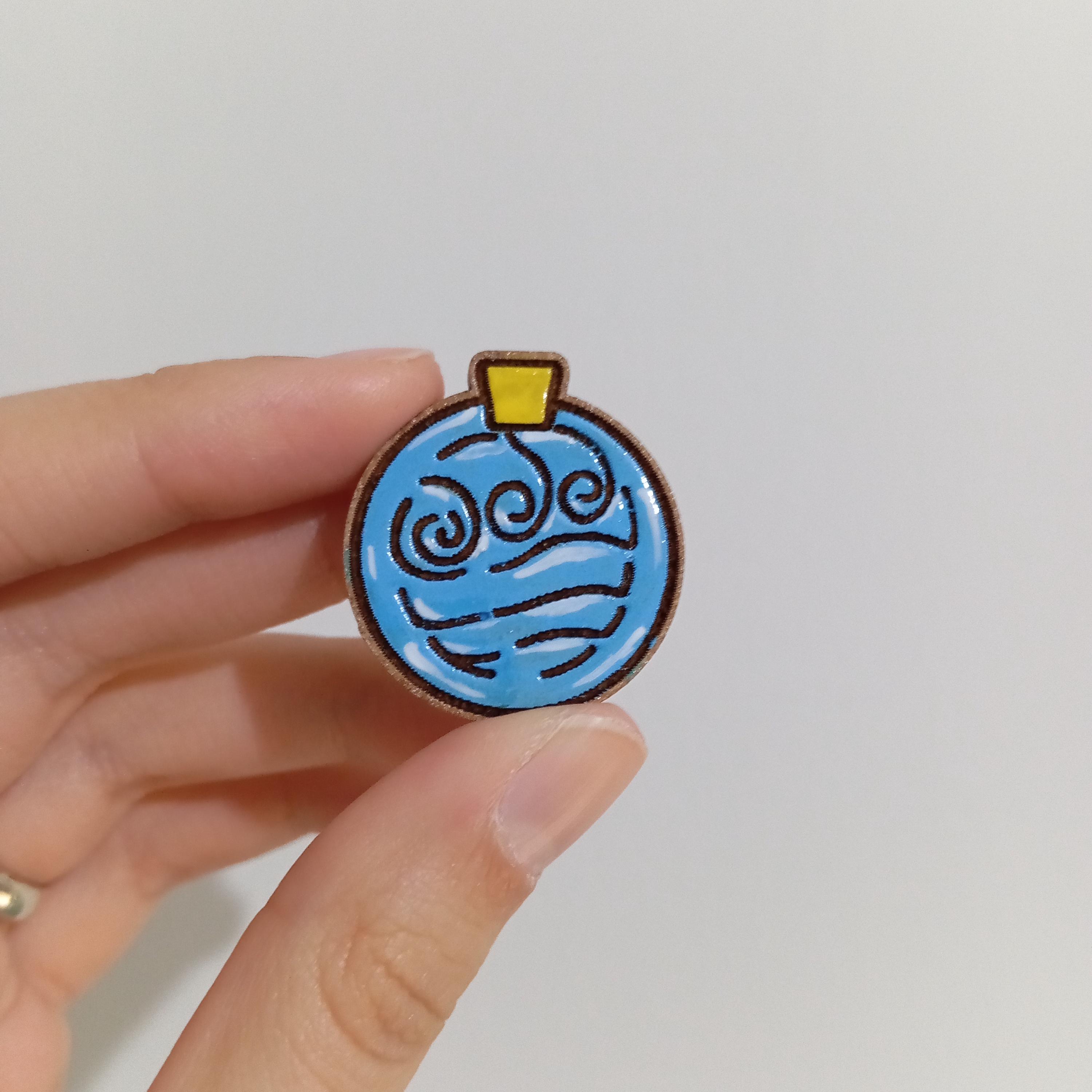 Anime Avatar Katara Necklace Logo Handmade Wood Pin for Gift ...