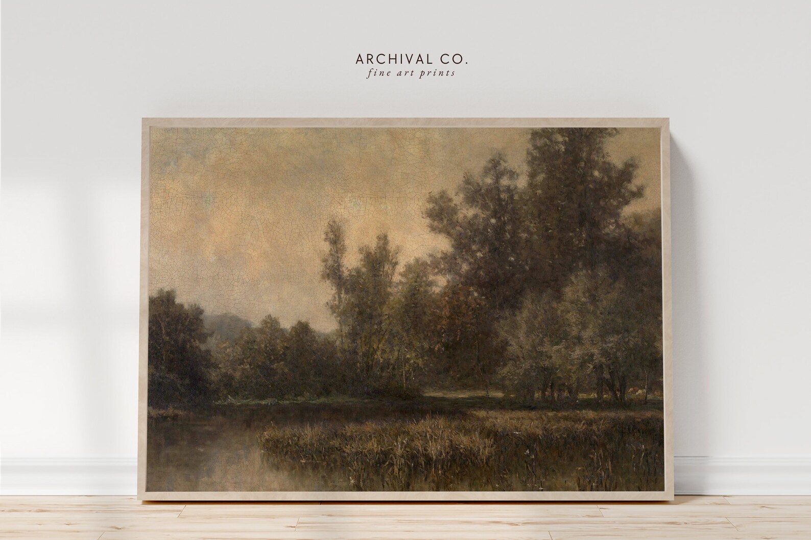 Wild Marshes Art Prints Set of 2 Vintage Landscape Oil Painting Digital ...