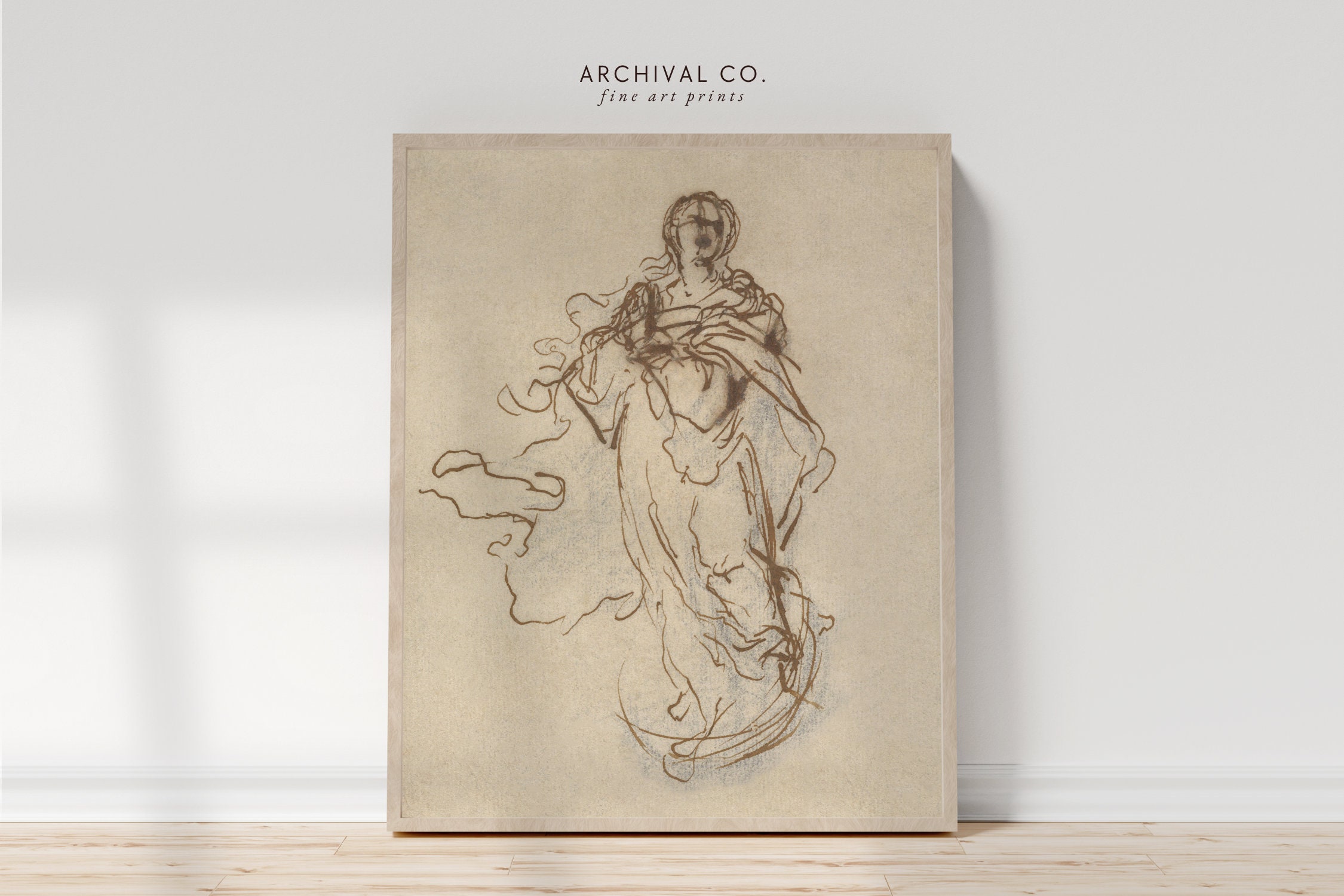 Angel Drawing Art Print Vintage Portrait Sketch Digital Download ...