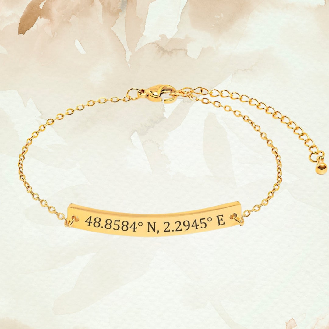 Coordinates Bracelet, Wedding Gift, Special Occasion, Birth ...