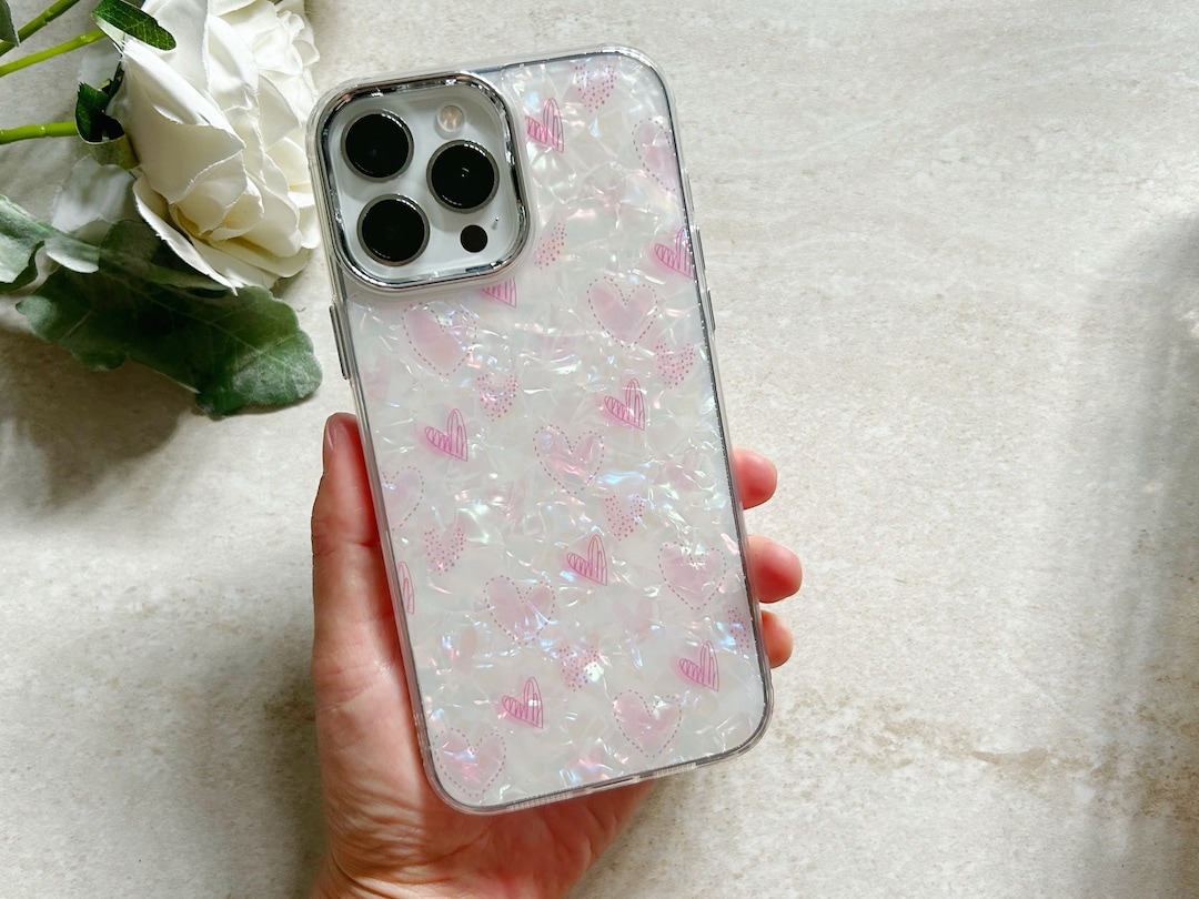 Pink Heart Transparent Acrylic iPhone Case for iPhone Case - Etsy UK