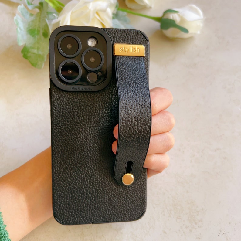 Leather Style iPhone Case With Strap for iPhone 15 14 13 12 11 Pro ...