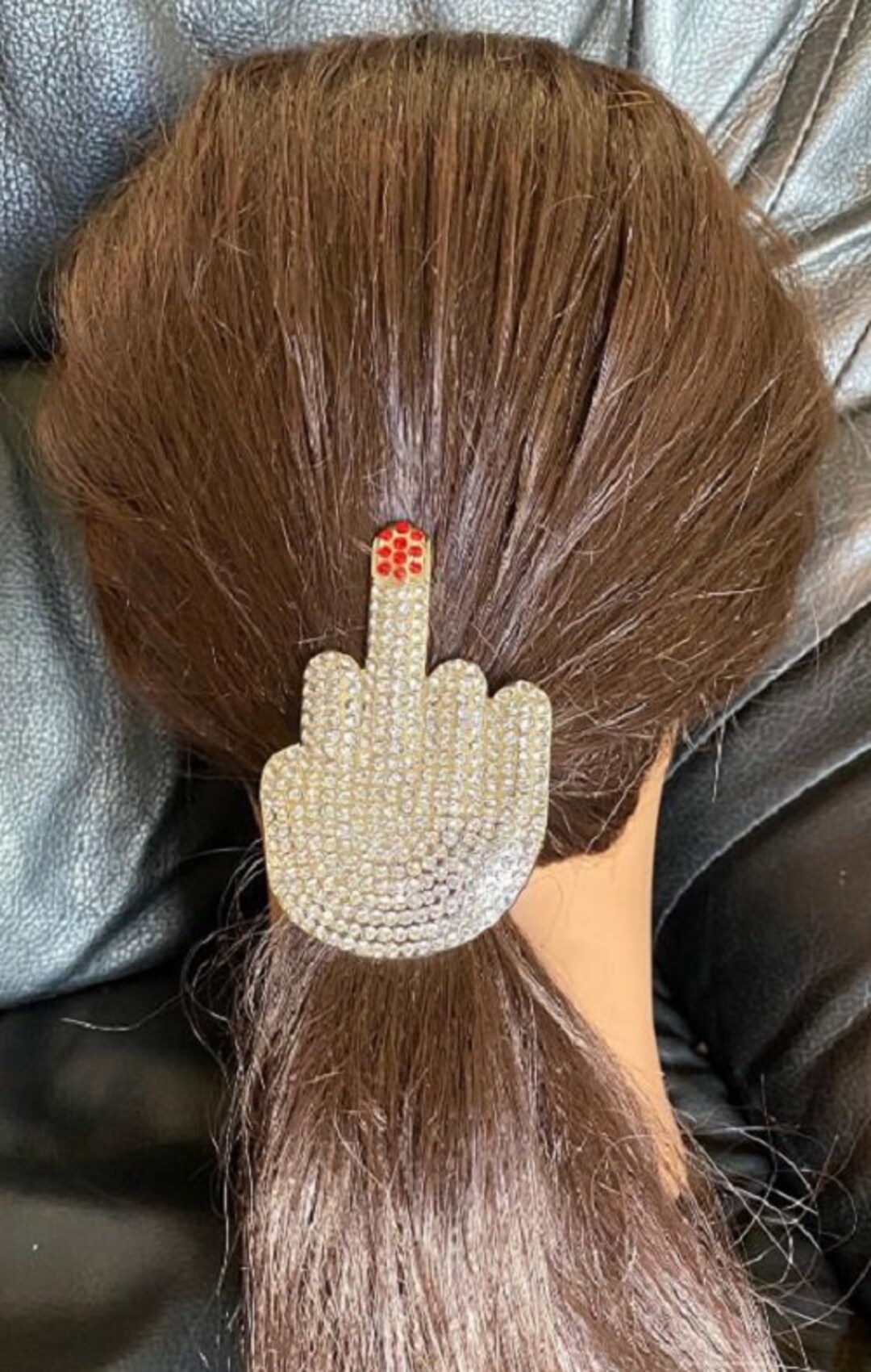 3 Inch Wide Middle Finger Salute Hair Tie - Etsy