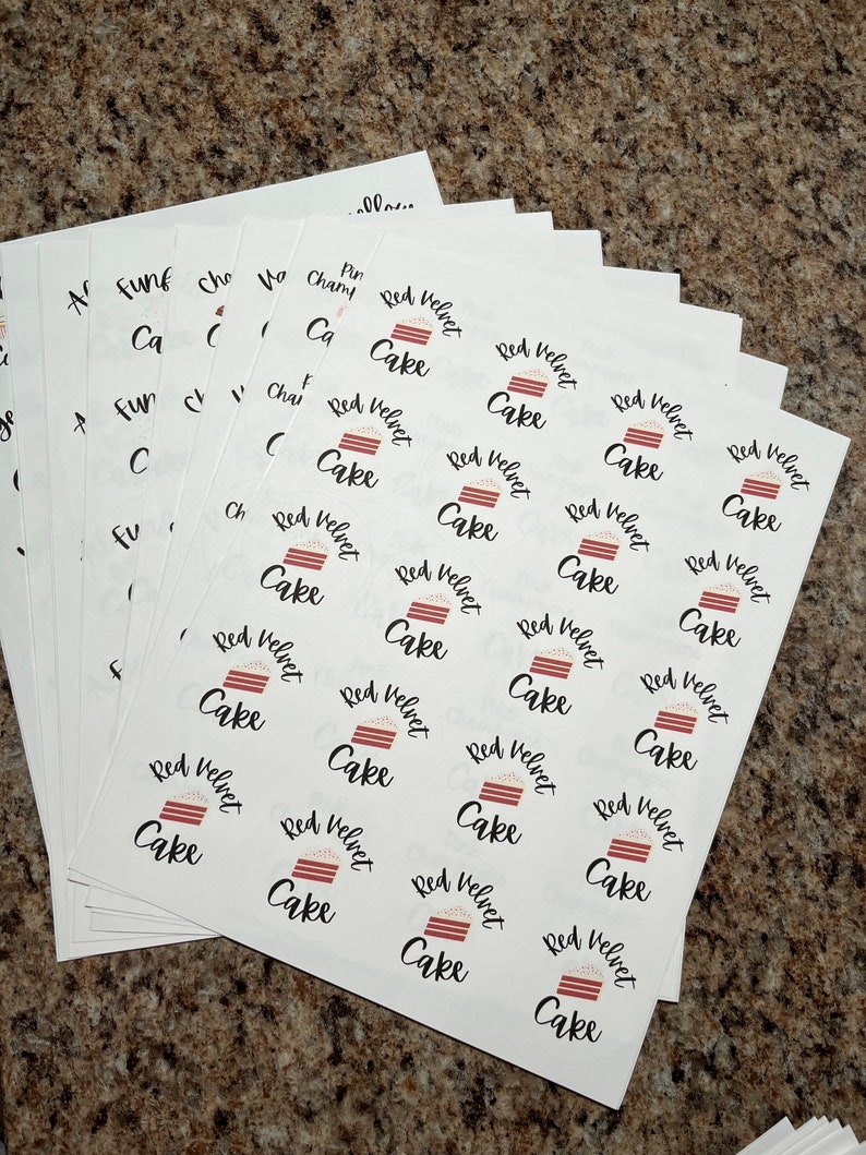 Printable Cake Flavor Stickers Set of 10 Flavors Bakery Business Labels ...