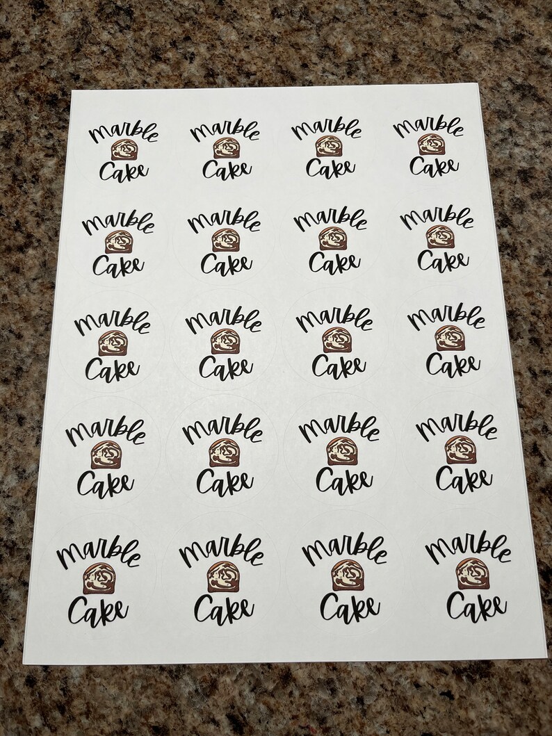 Printable Cake Flavor Stickers Set of 10 Flavors Bakery Business Labels ...