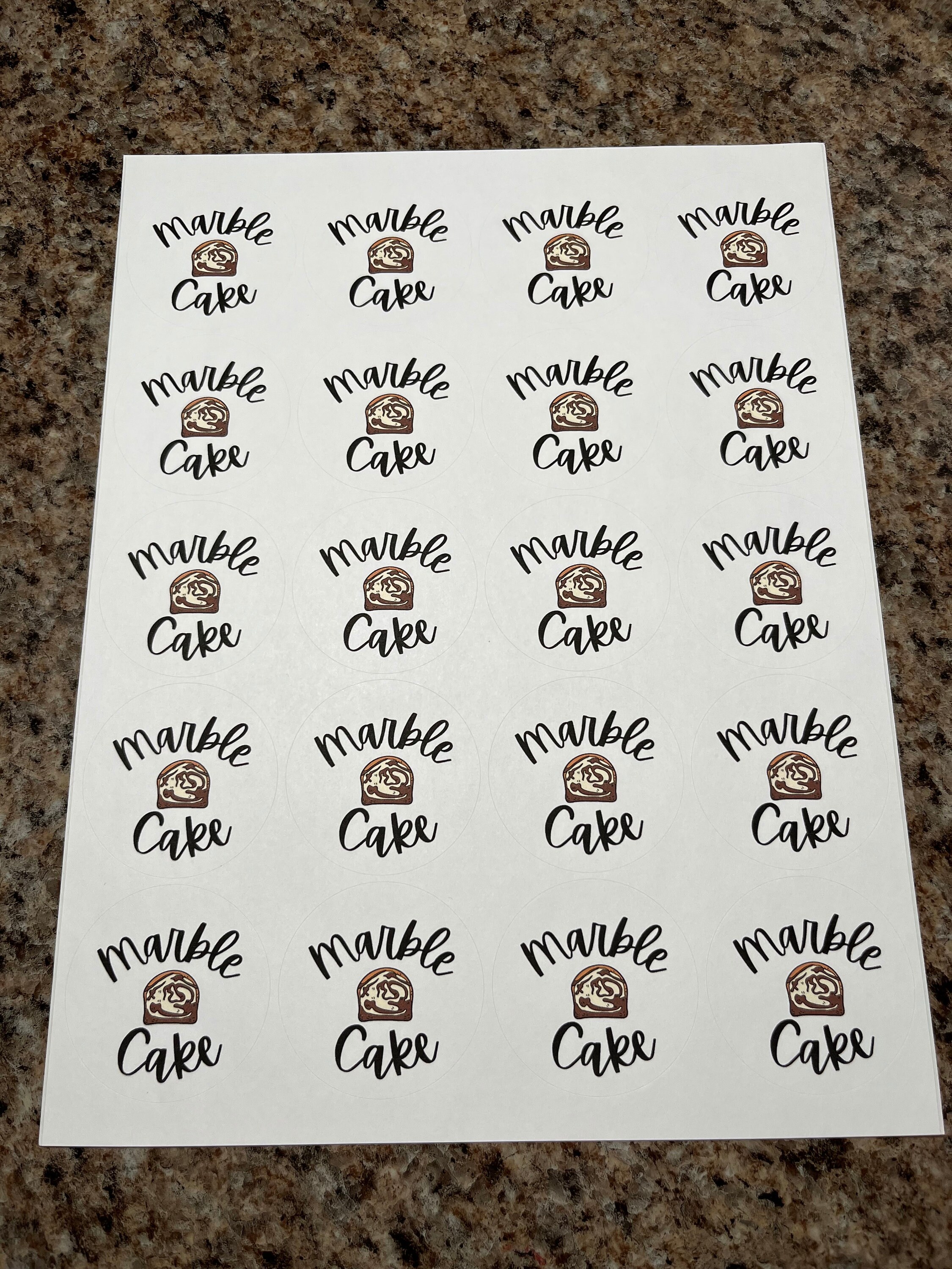 Printable Cake Flavor Stickers Set of 10 Flavors Bakery Business Labels ...