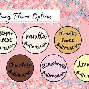 Printable Icing Flavor Stickers Set of 6 Frosting Flavor - Etsy
