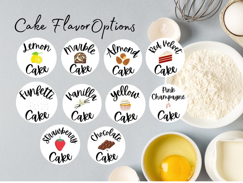 Printable Cake Flavor Stickers Set of 10 Flavors Bakery Business Labels ...