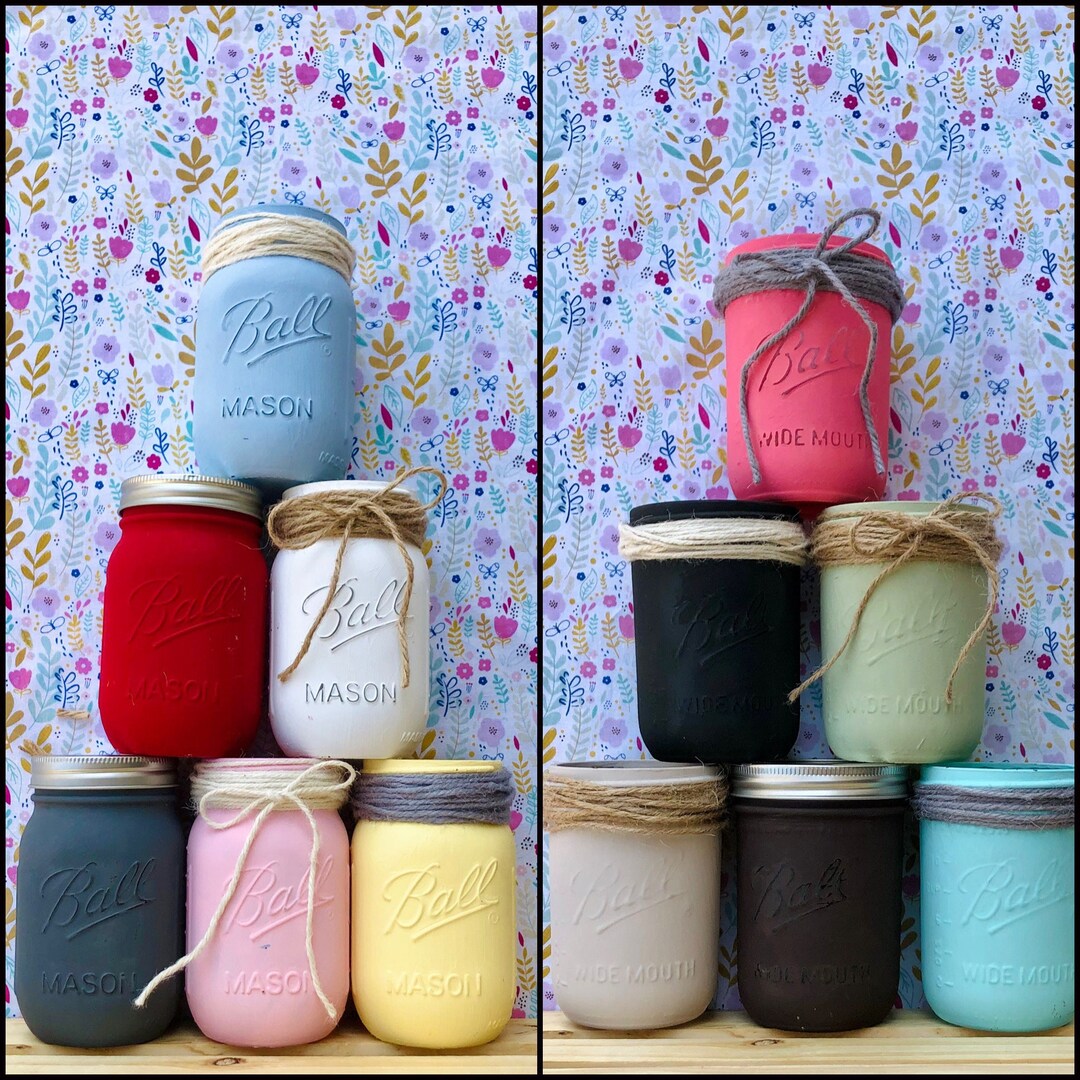 Pint Size Custom Mason Jar Bundle, Home Decor Farmhouse, Stash Jar ...
