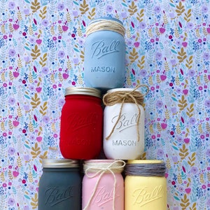Pint Size Custom Mason Jar Bundle, Home Decor Farmhouse, Stash Jar ...