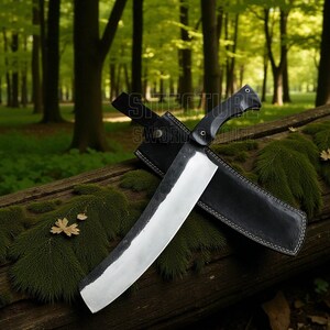 Handcrafted Steel Outdoor Utility Tool With Natural Leather Sheath ...