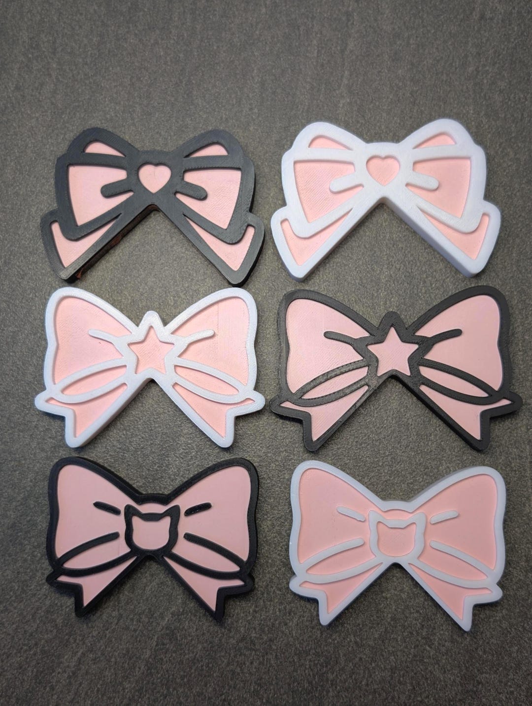 Kawaii Monitor Bows – Heart, Star or Cat | 3D Printed Screen Decor for ...