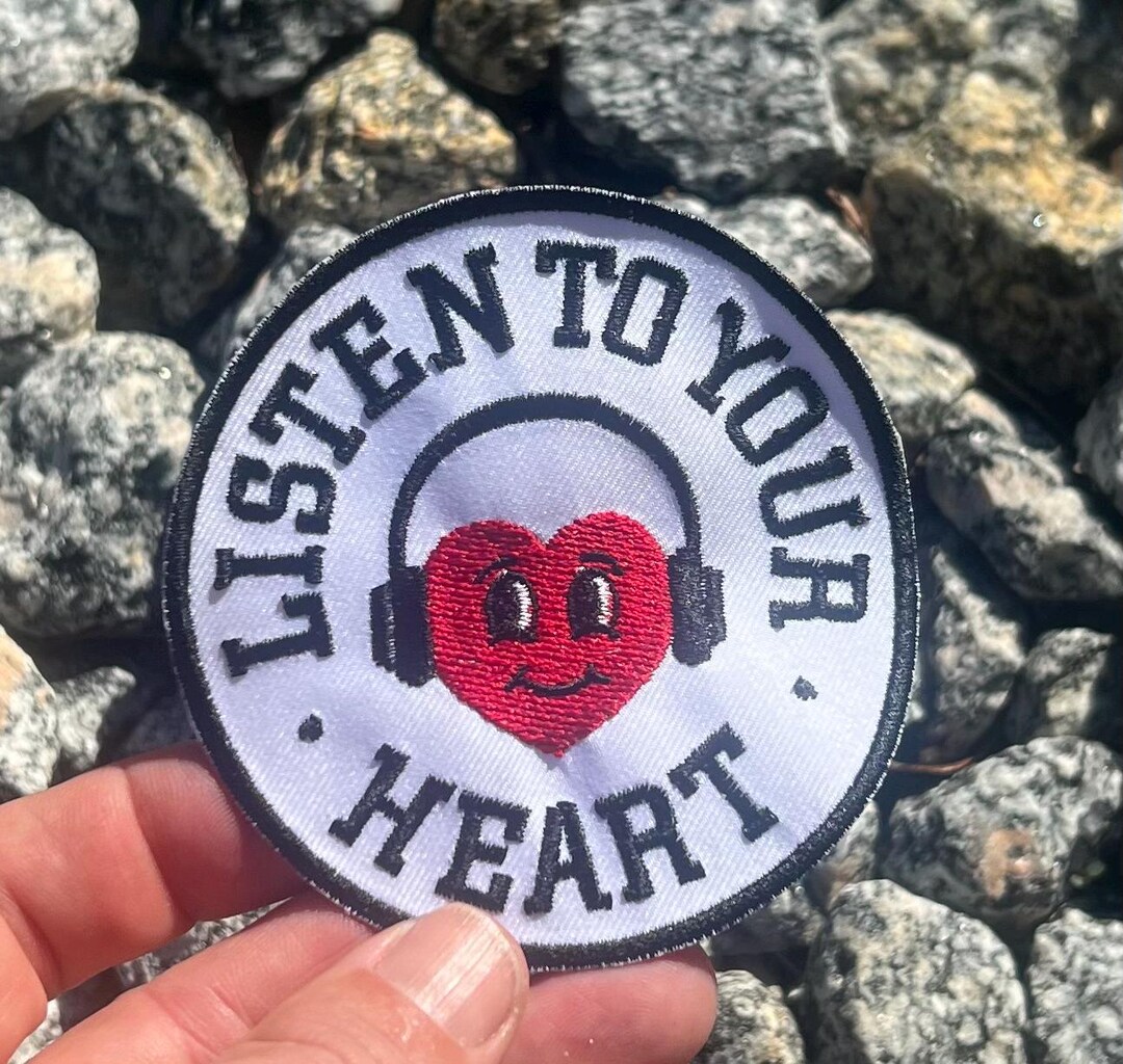 Listen to Your Heart Medical Health Workout Gym Embroidery Patch Design ...