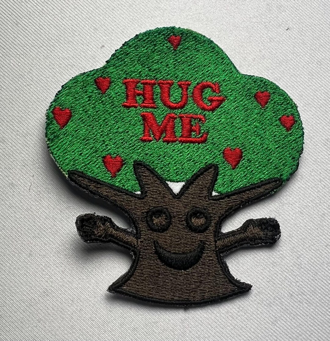 Funny Tree Hugger Hug Me Tree-hugger Positive Love Kindness Embroidered ...