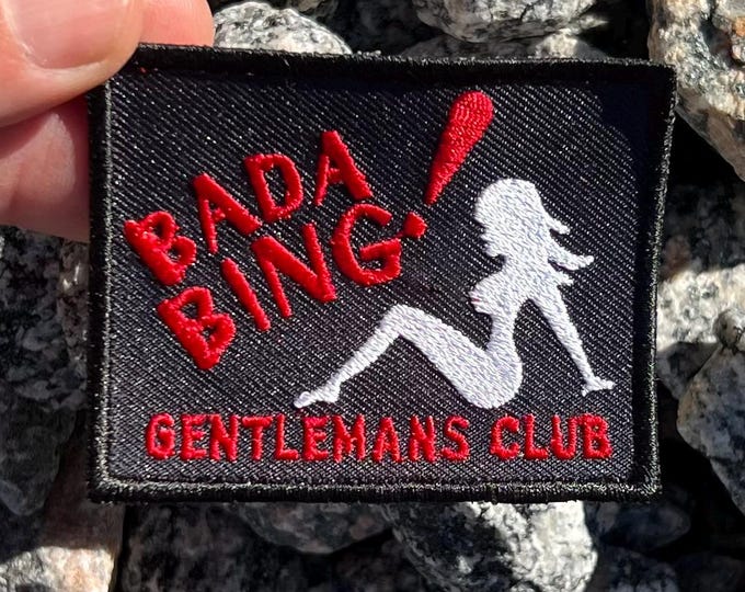 Bada Bing Sopranos TV Show Embroidered Patch Logo Pin Magnet Embroidery Design for Shirts Bag ...