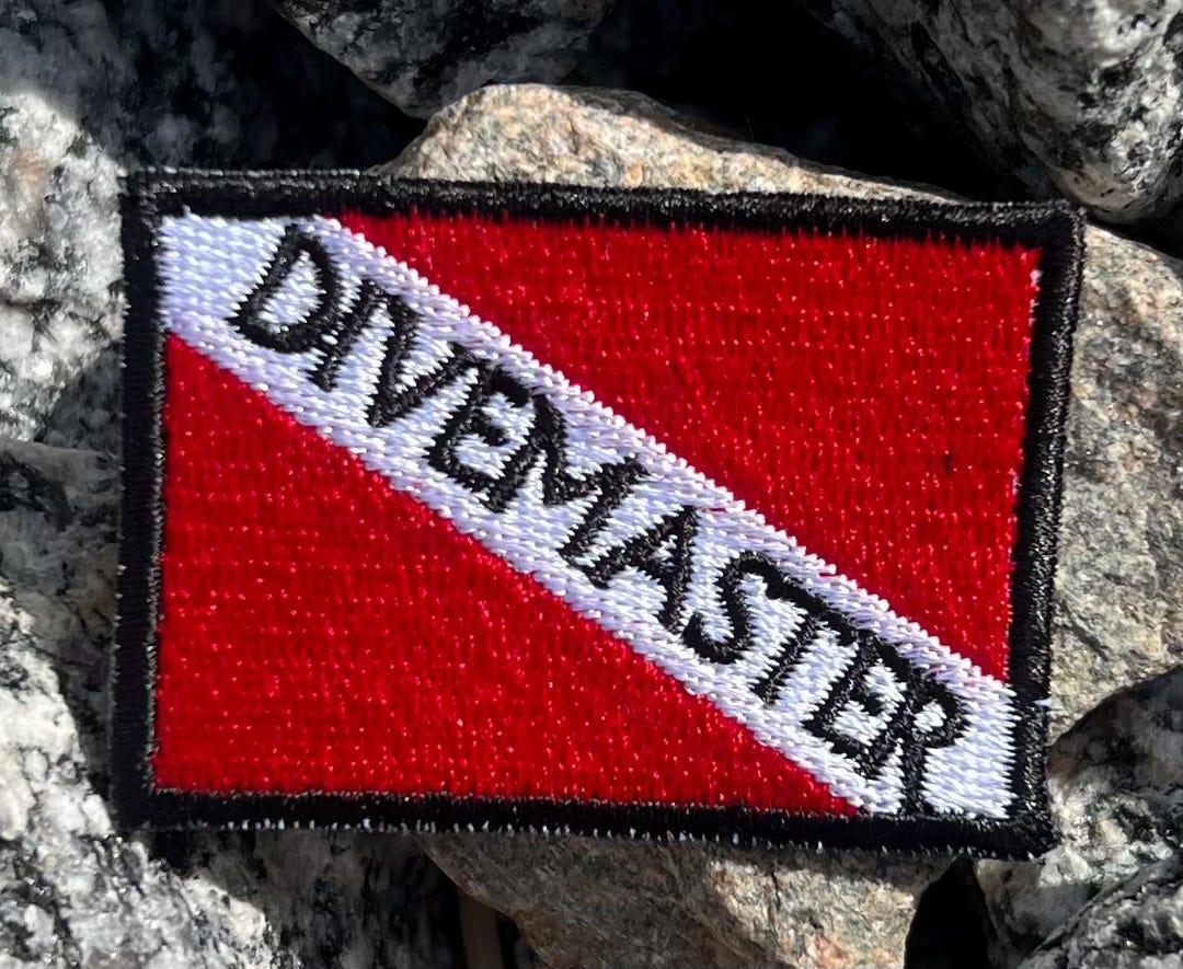 Divemaster Scuba Diver Down Flag Diving Dive Master Embroidered Patch Logo Personalized ...