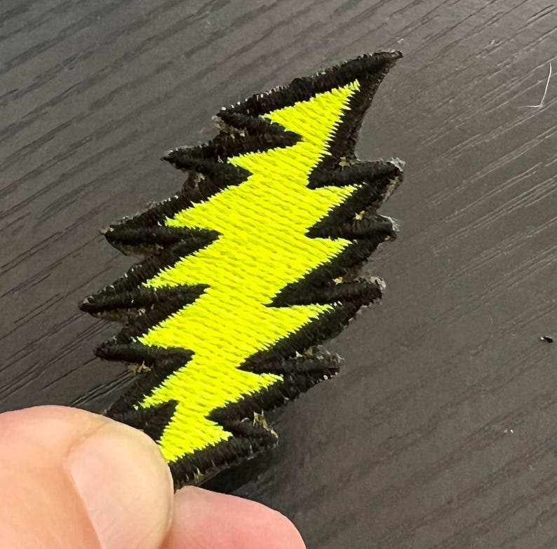 Grateful Dead Lightning Bolt Logo Sewing Machine Embroidered Embroidery ...