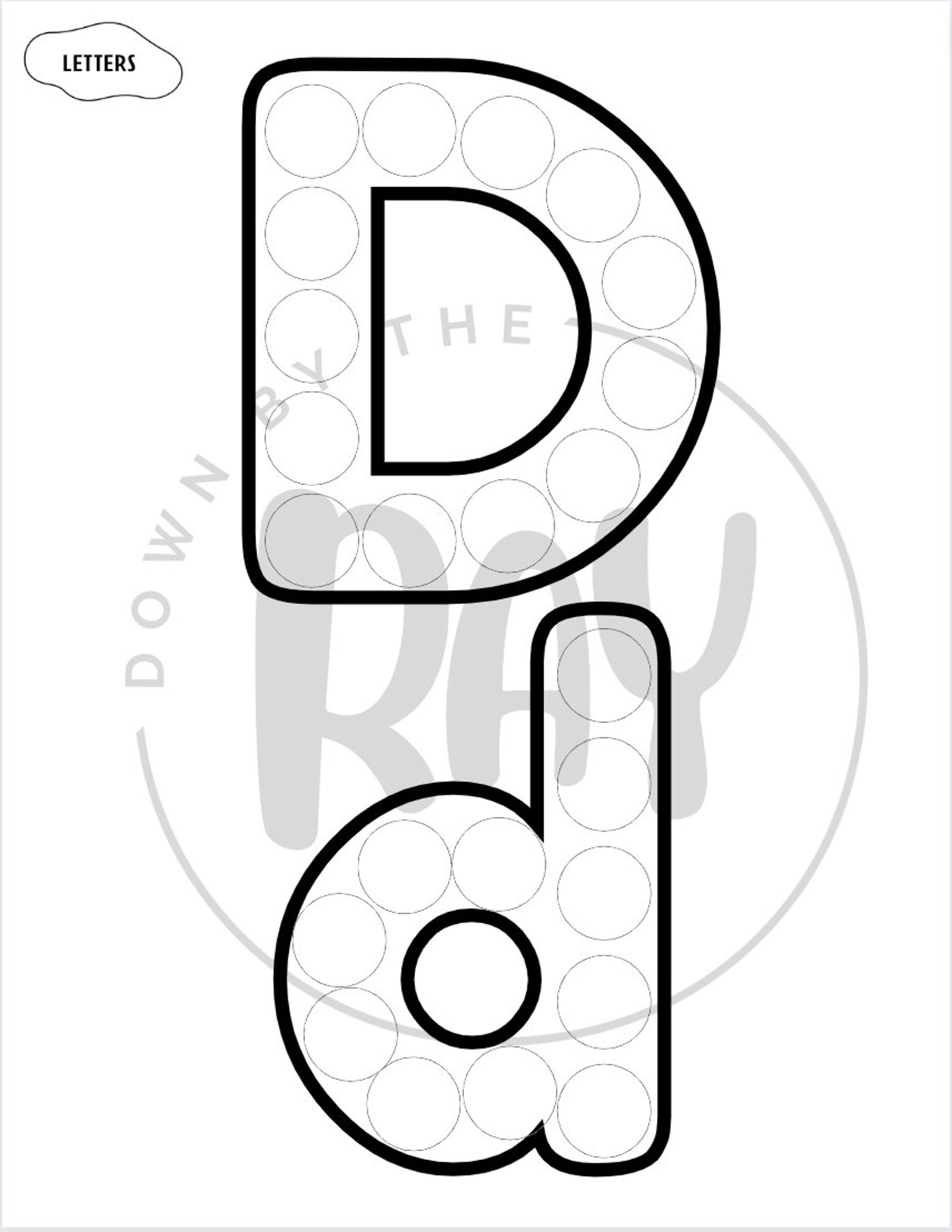 PRINTABLE Dot Marker Coloring Pages Letters, Numbers, & Shapes 38 Pages ...