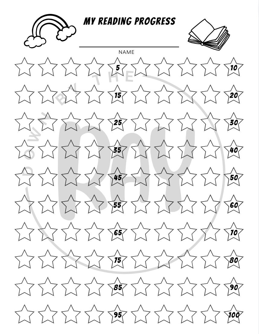 Reading Chart Instant Download 16 Pages Included 100 Lessons or Books ...