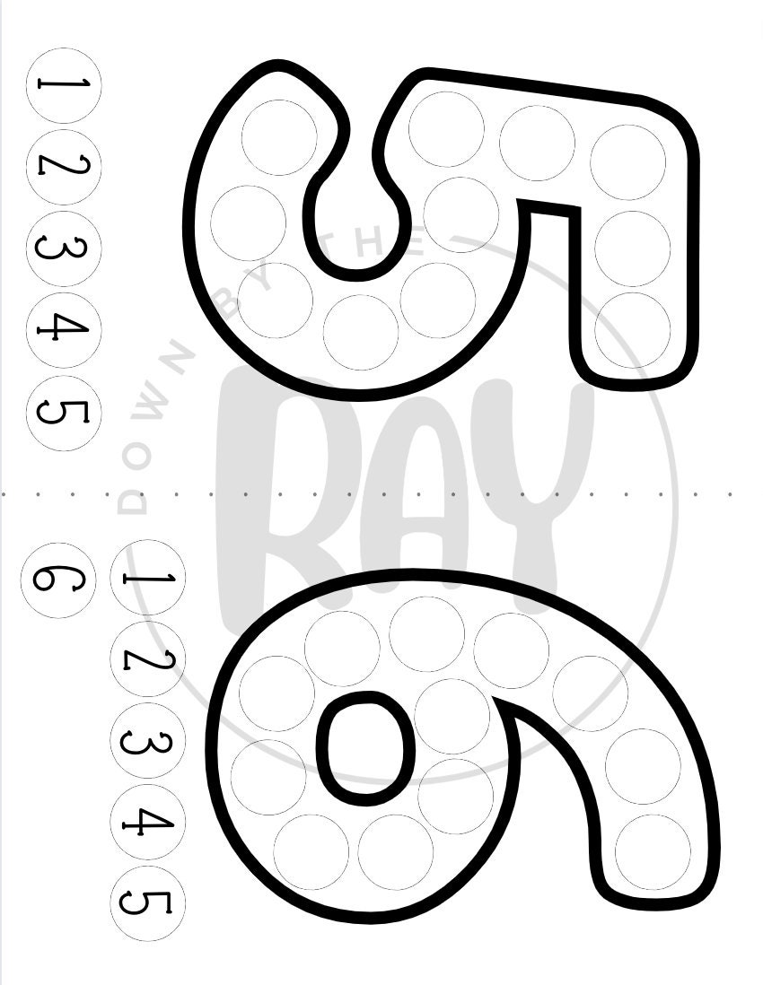 PRINTABLE Dot Marker Coloring Pages • Letters, Numbers, & Shapes • 38 ...