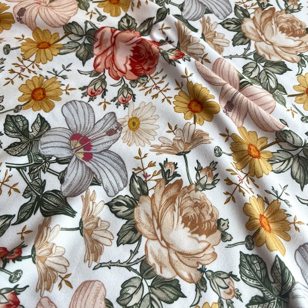 Floral Knit Fabric - Etsy