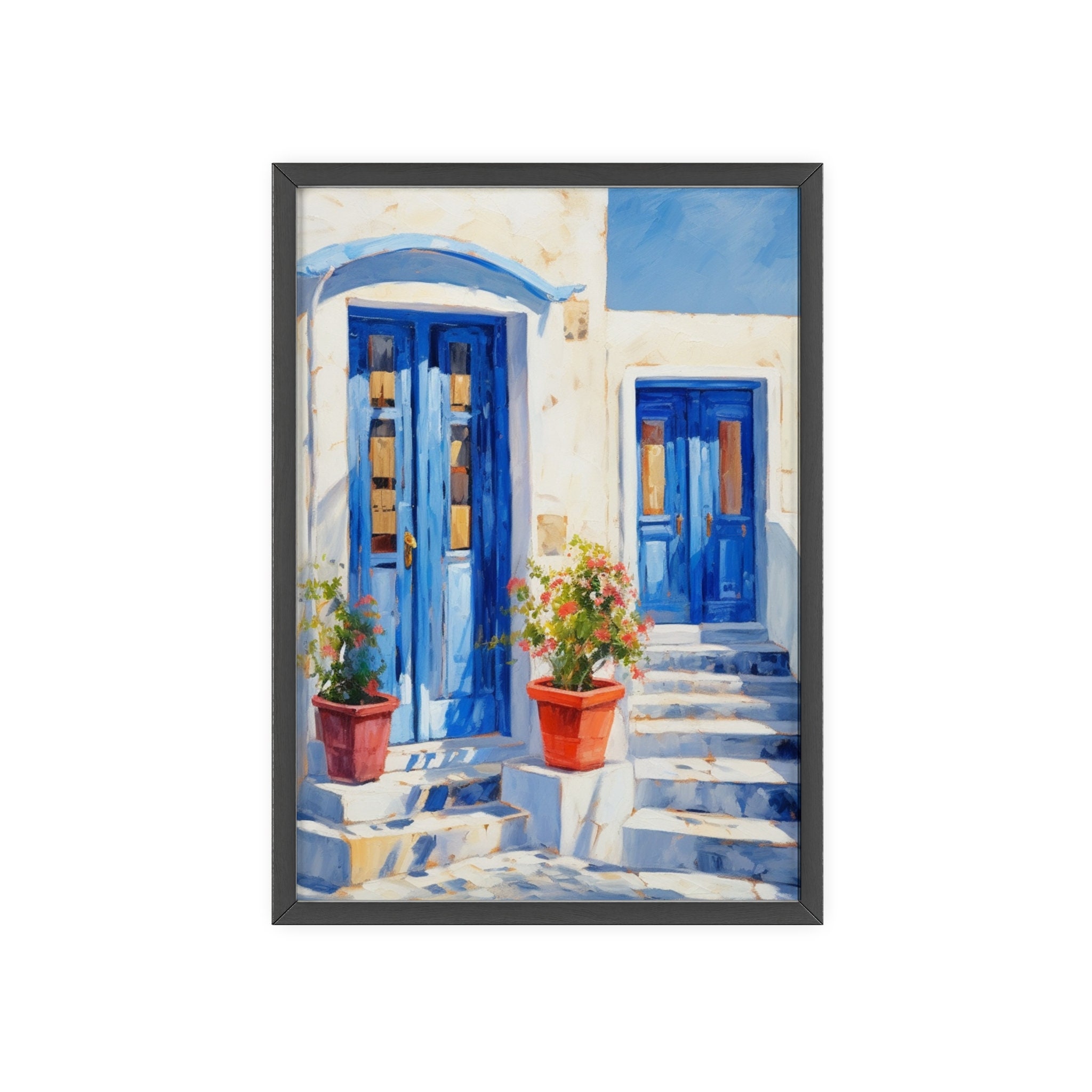 Santorini Greece Posters With Wooden Frame - Etsy