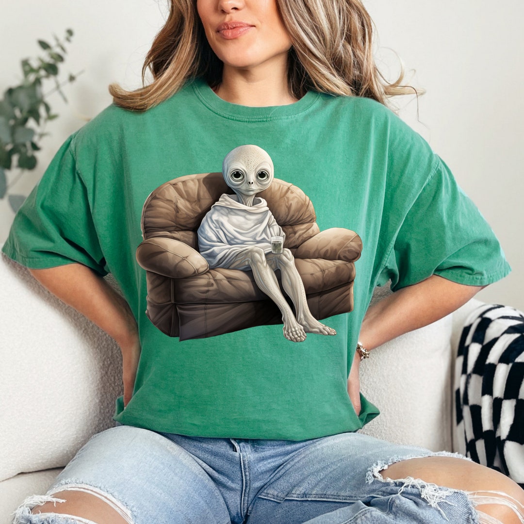 Lazy Alien Heat Transfer, No Shirt - Etsy