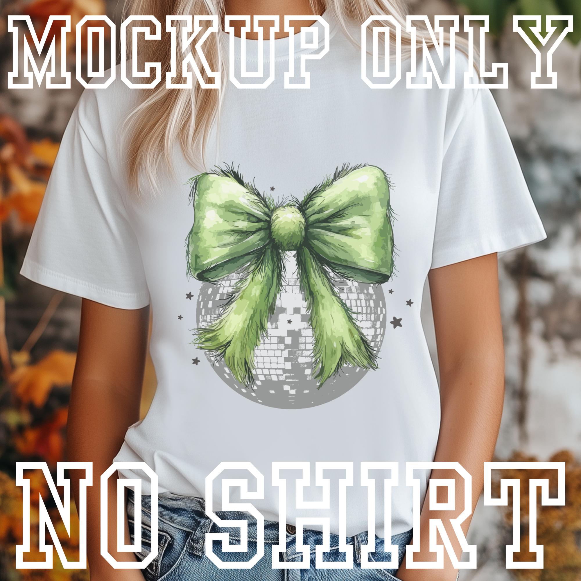 Green Bow and Disco Ball, Heat Transfer, Press and Peel, Diy, Shirt ...