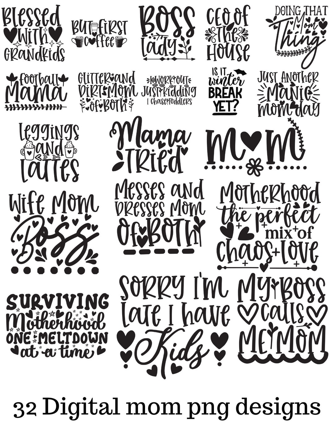 Mom Png Bundle, Digital Downloads, Designs for Shirts - Etsy