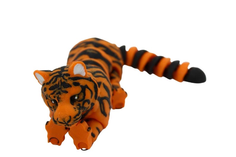 3D Printed Articulated Tiger Fidget Toy - Etsy