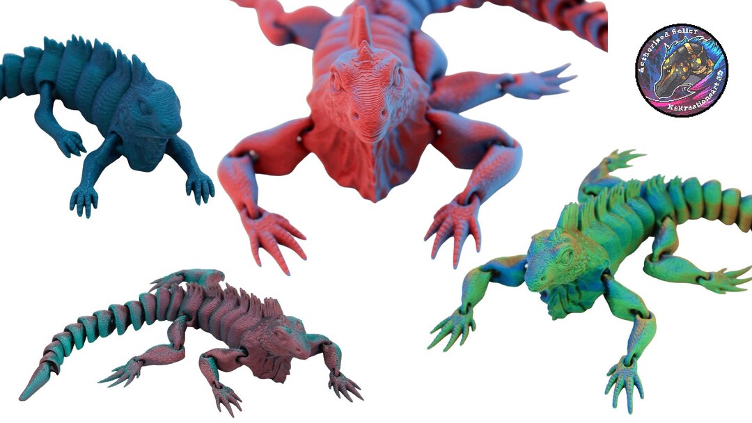 Articulated Iguana Fidget Toy, Stress Relief Toy, Desk Decoration ...