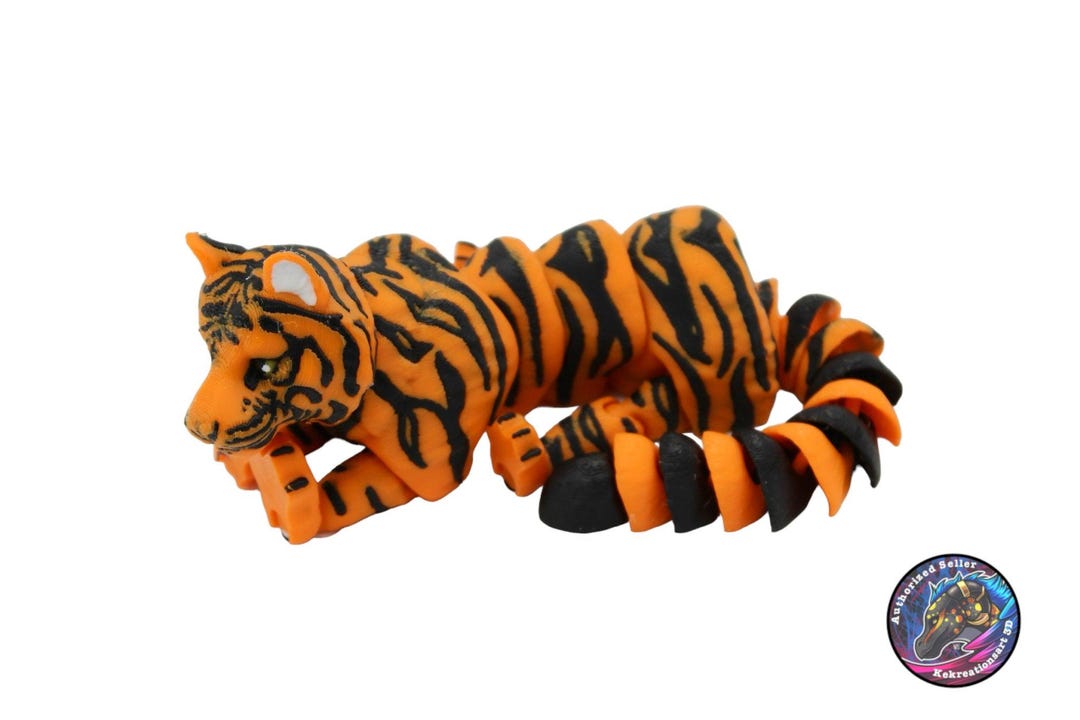 3D Printed Articulated Tiger Fidget Toy - Etsy