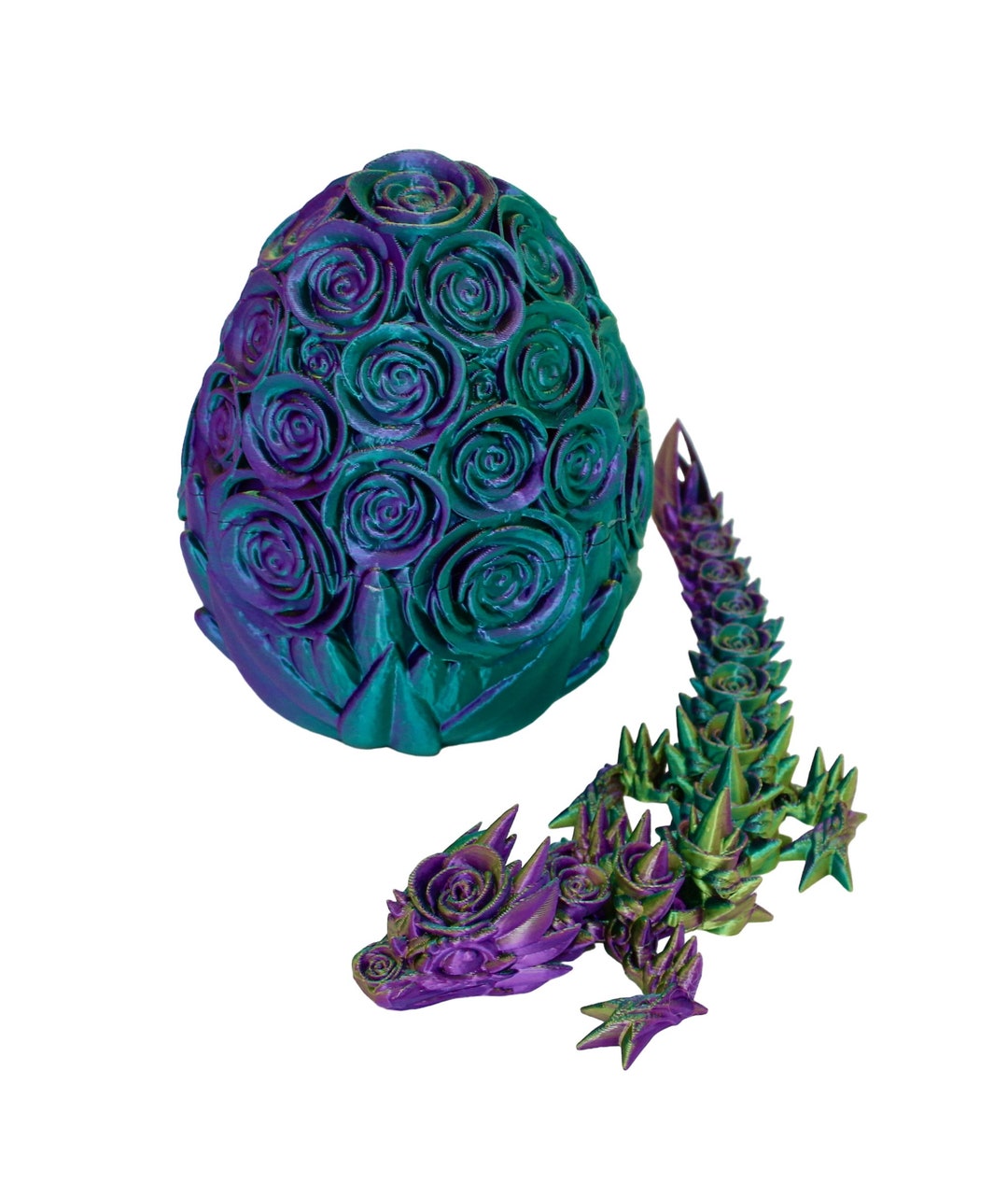 Rose Dragon and Egg Fidget Toy 3D Printed Articulated Dragon - Etsy