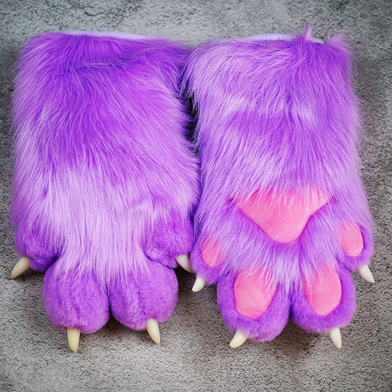 Handmade Purple Animal Paws, Furry Gloves,cosplay Gloves,custom Cat ...