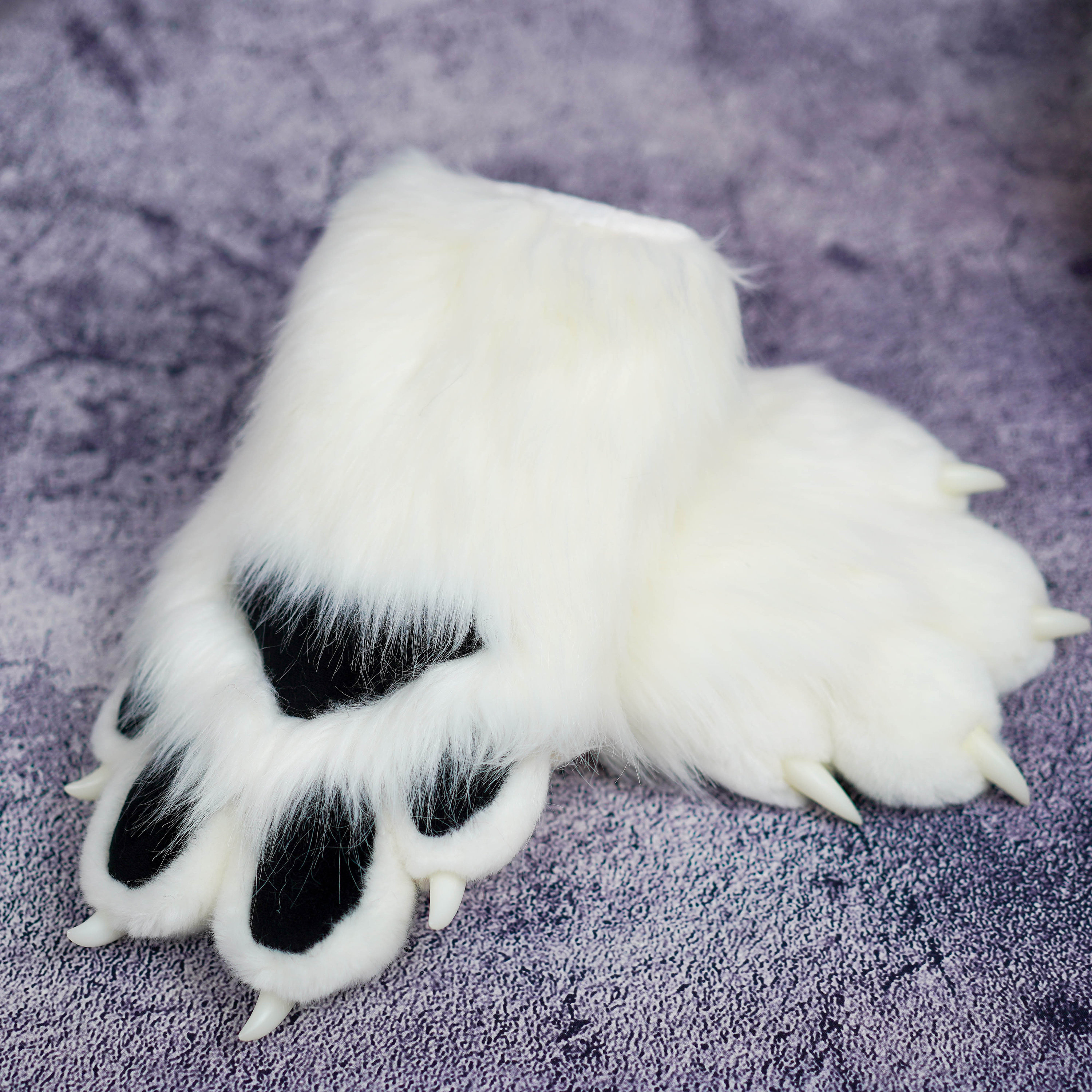 White Furry Paws With Black Meat Pads, Fursuit Paws, Custom Cat Fursuit ...