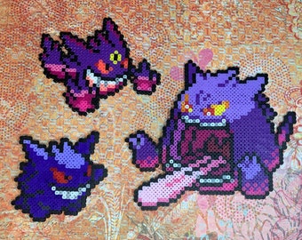 Gastly/haunter/gengar Perler Bead Art - Etsy
