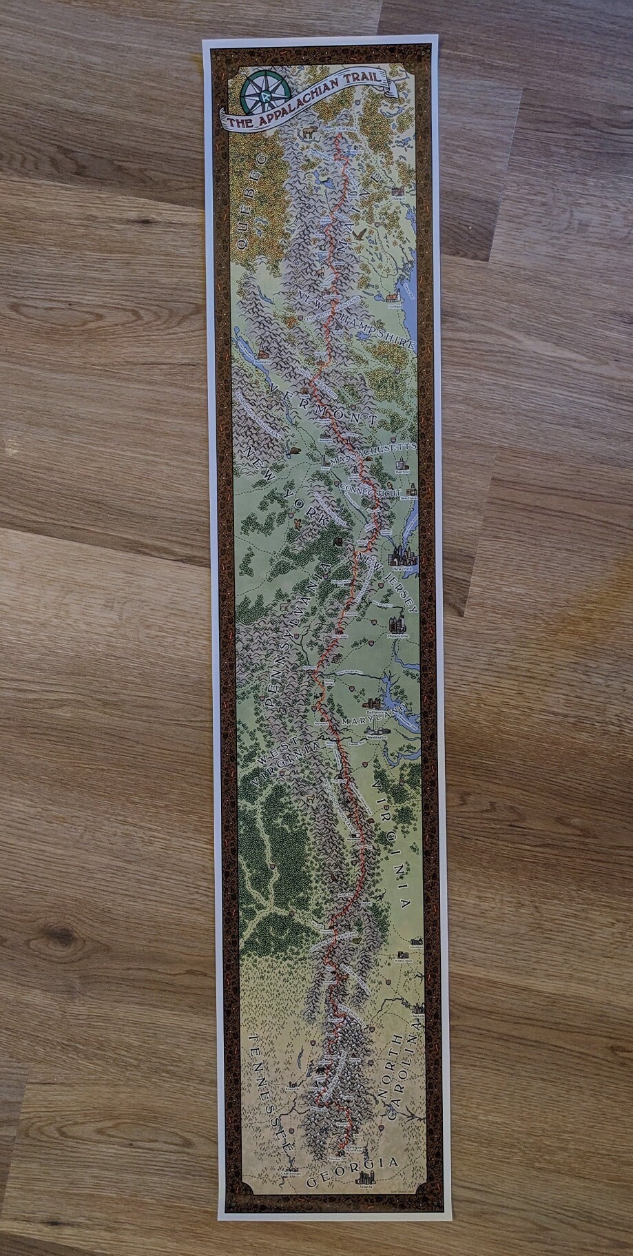 Appalachian Trail Map - 10"x48" Linear Version - Etsy