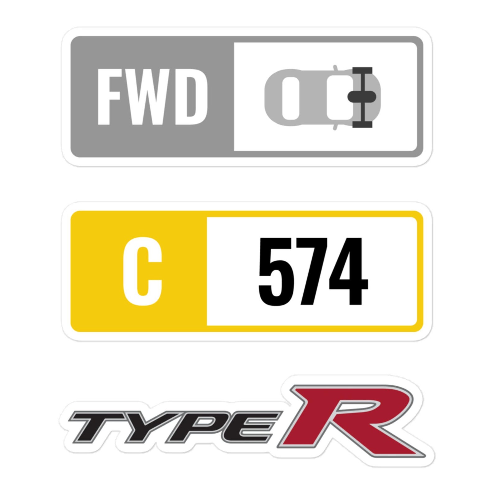 Forza Honda Civic Type R FN2 Sticker Pack Car Guy Gift Petrolhead Class ...