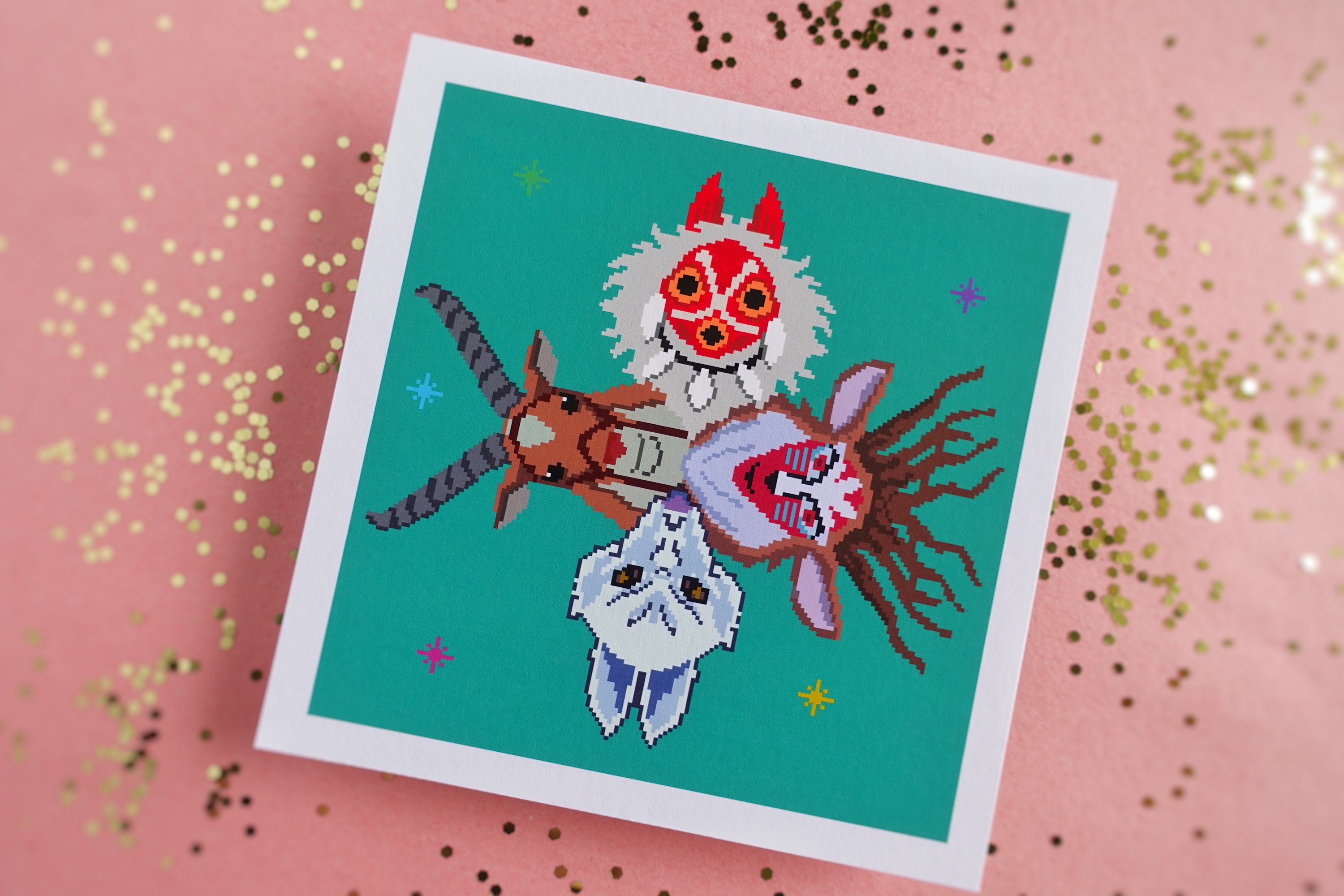 Princess Mononoke Pixel Art Print - Etsy