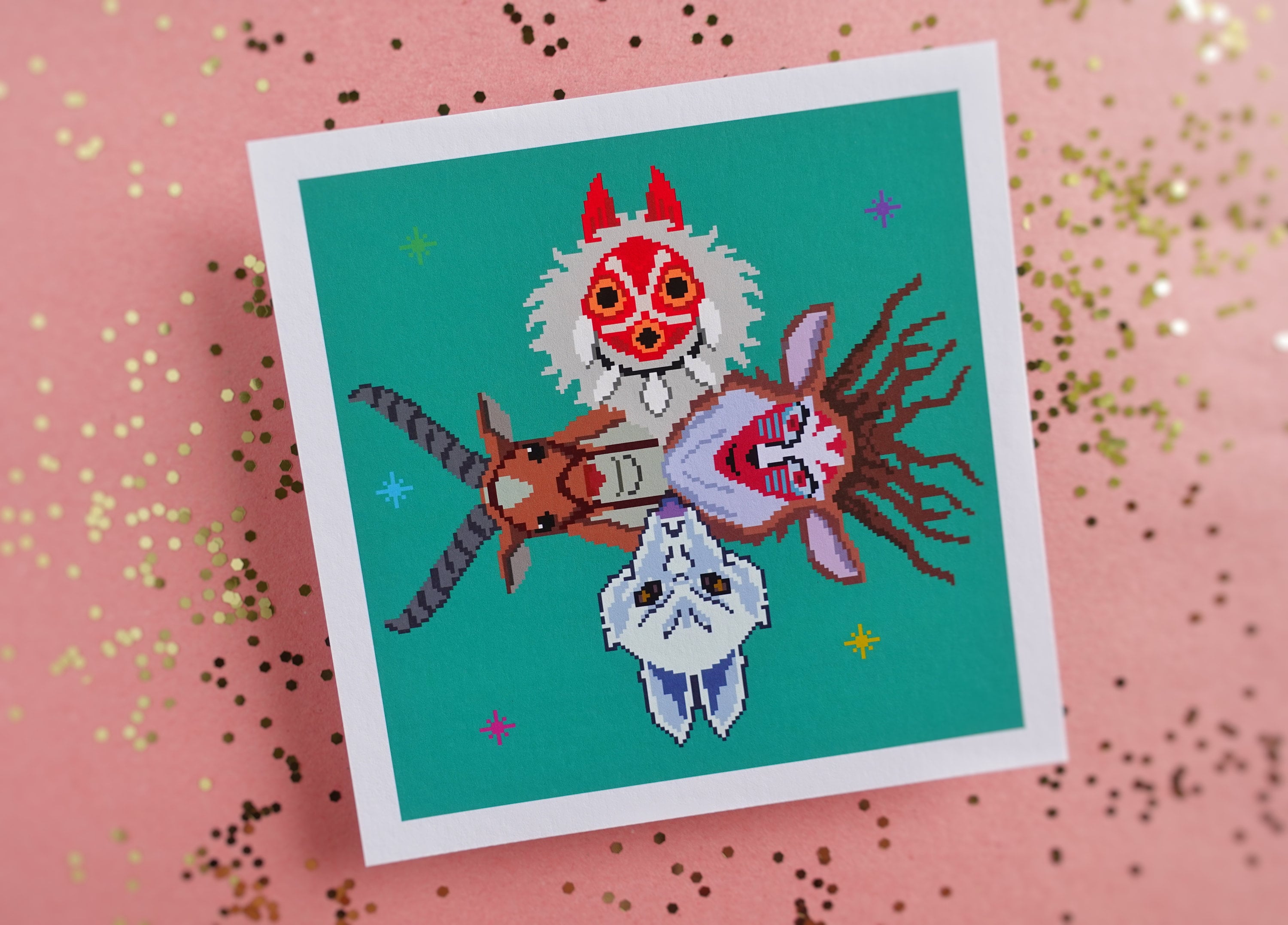 Princess Mononoke Pixel Art Print - Etsy