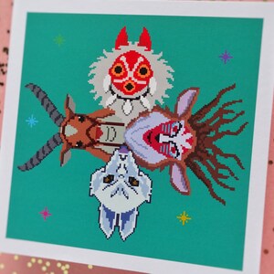 Princess Mononoke Pixel Art Print - Etsy